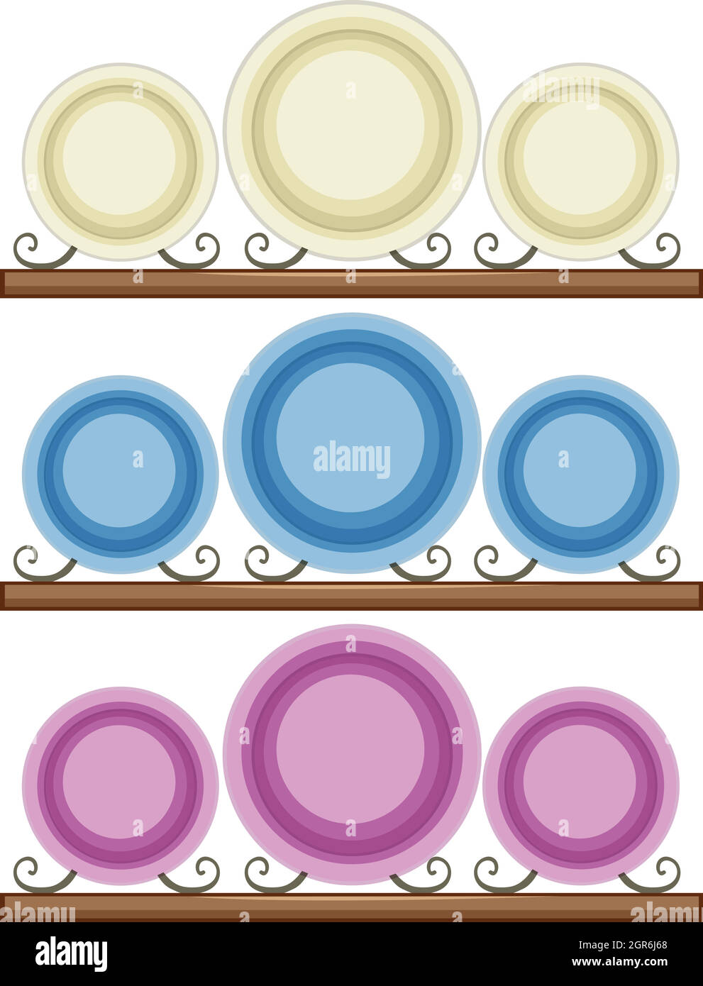 Ceramic plate collection Stock Vector Images - Alamy