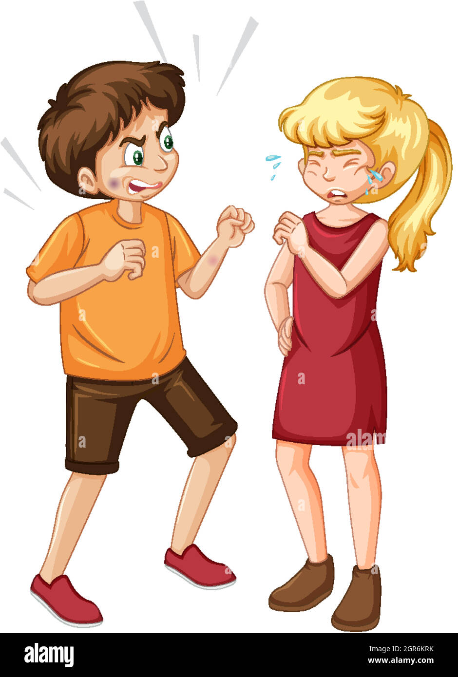 Domestic violence scene with people fighting Stock Vector Image & Art ...