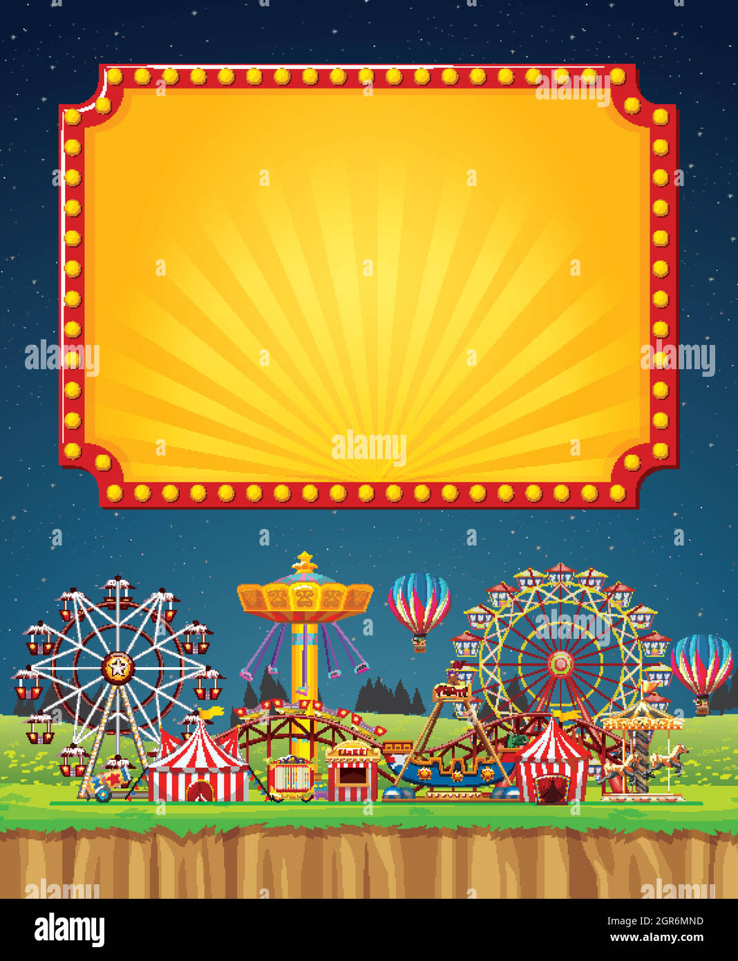 Circus scene with sign template in the sky Stock Vector Image & Art - Alamy