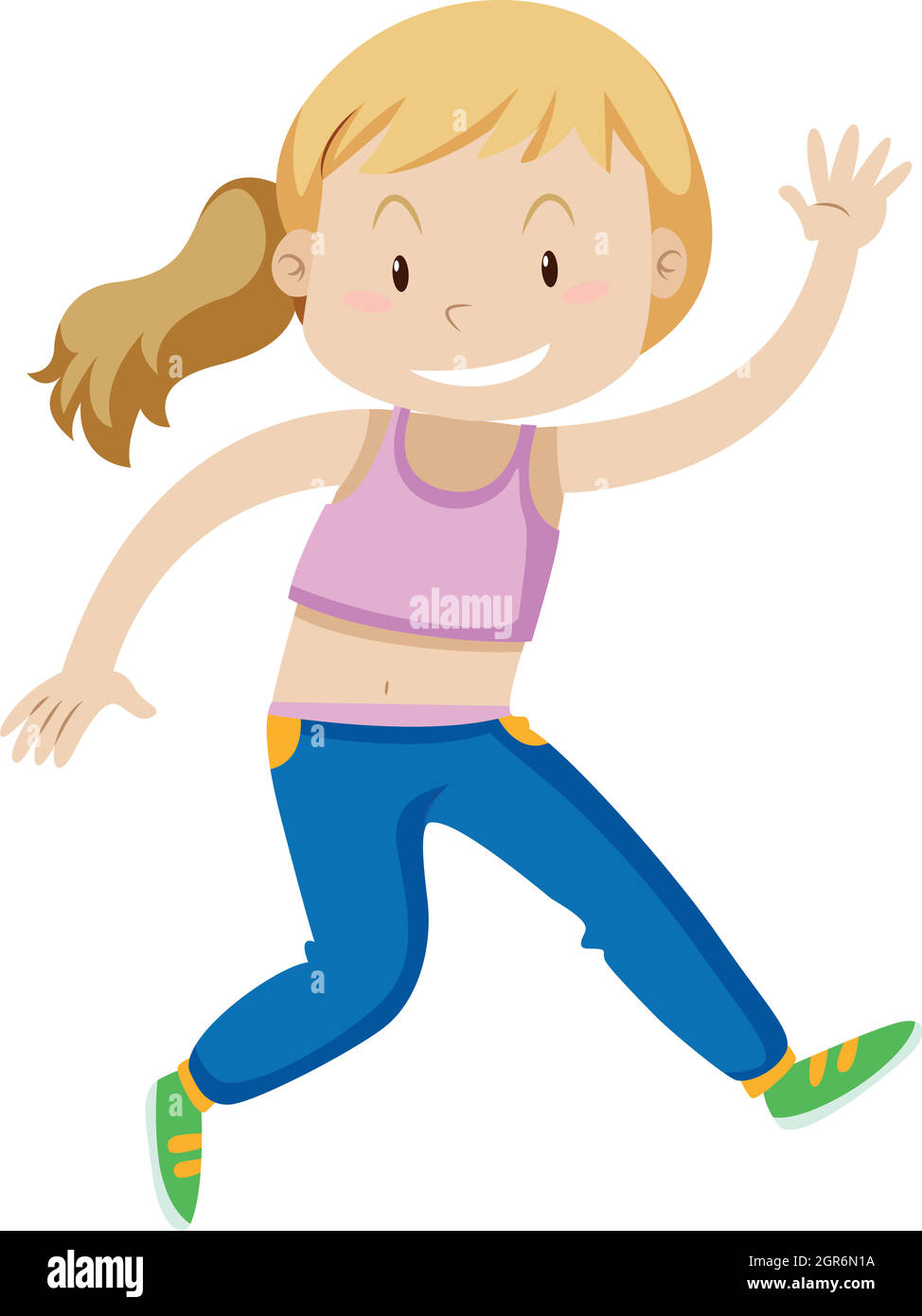 Girl athlete in white Stock Vector Images - Alamy