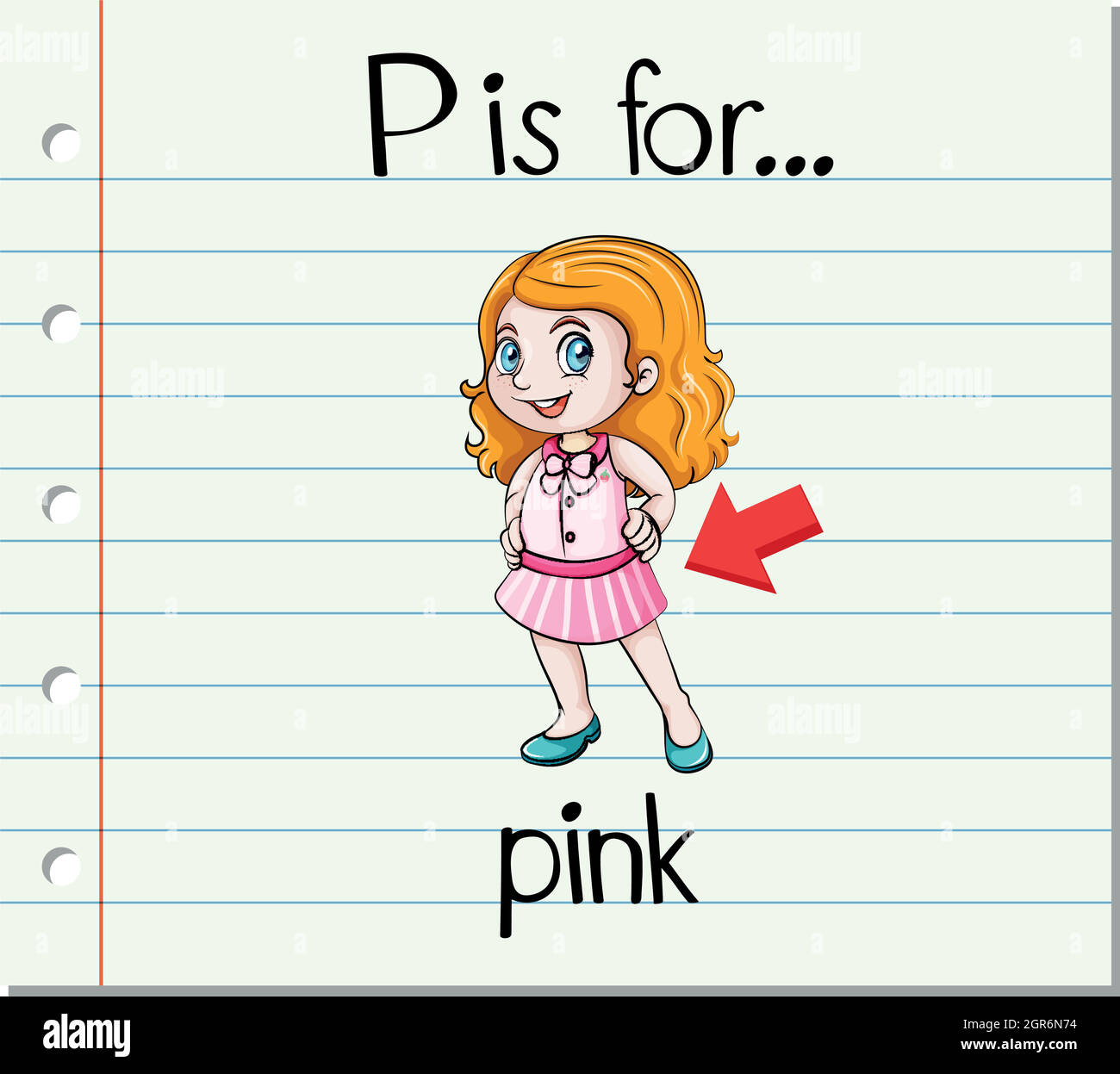 Flashcard letter P is for pink Stock Vector Image & Art - Alamy