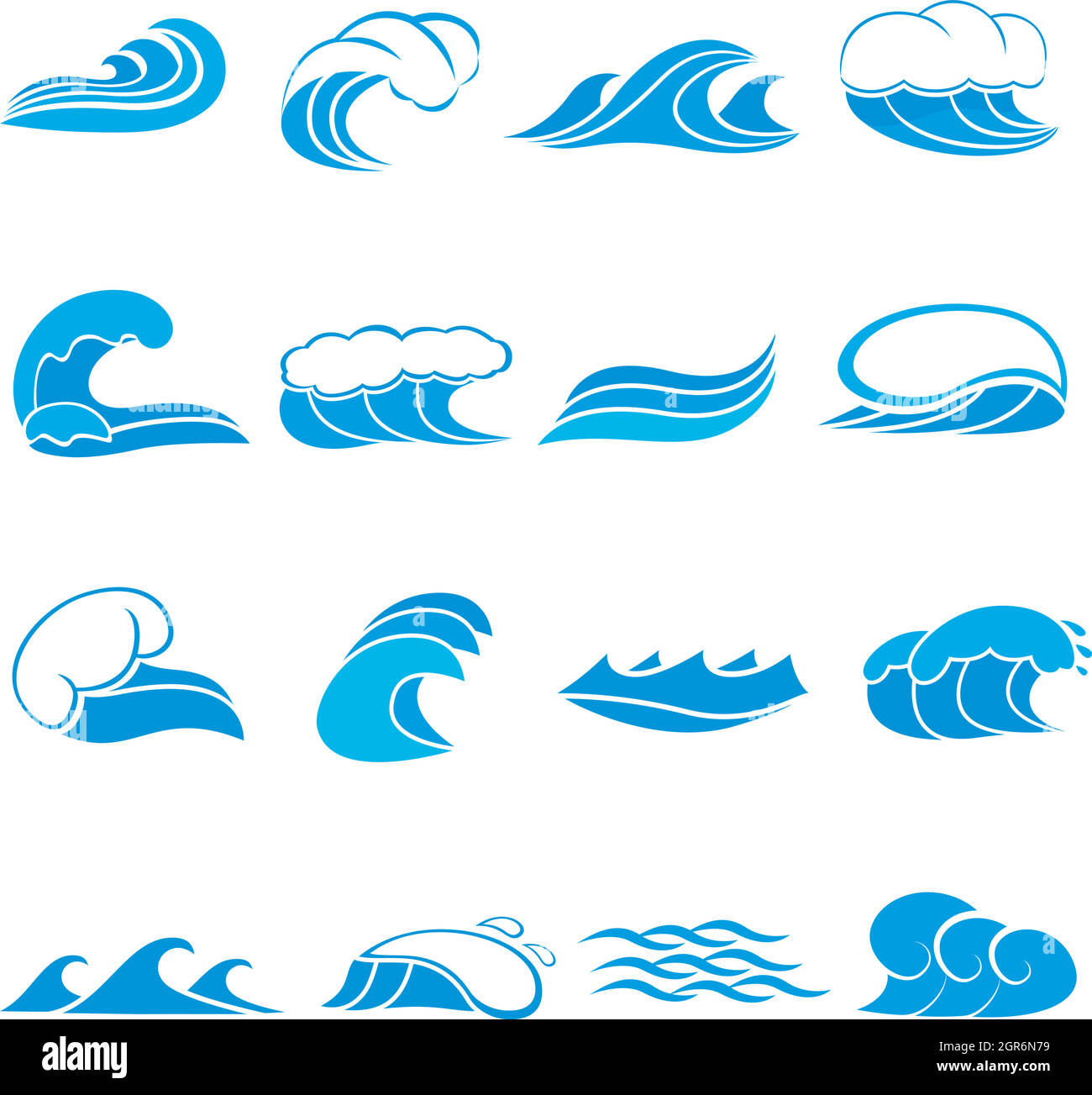 Water wave set, cartoon style Stock Vector Image & Art - Alamy