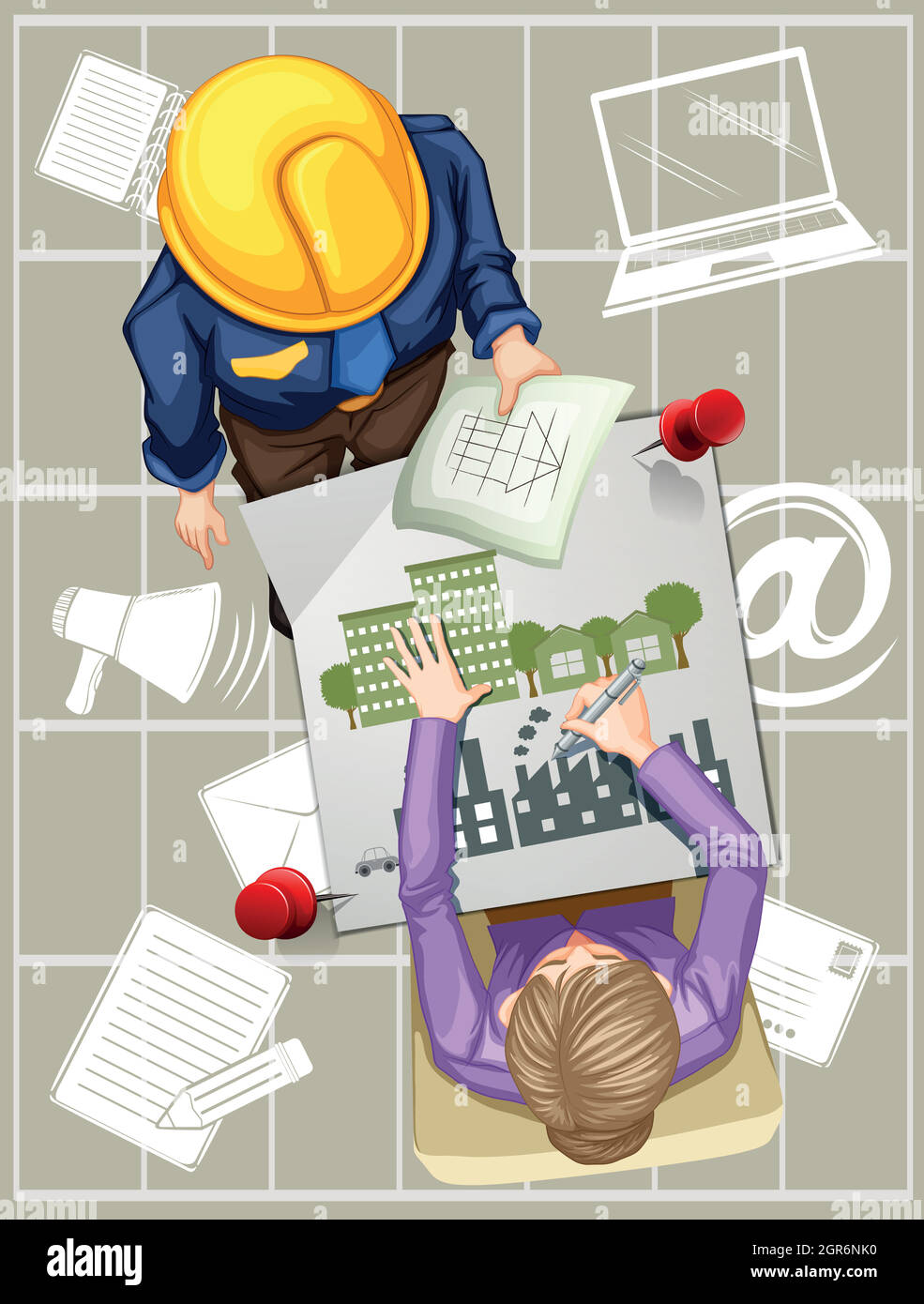 Blueprint man woman on Stock Vector Images - Alamy