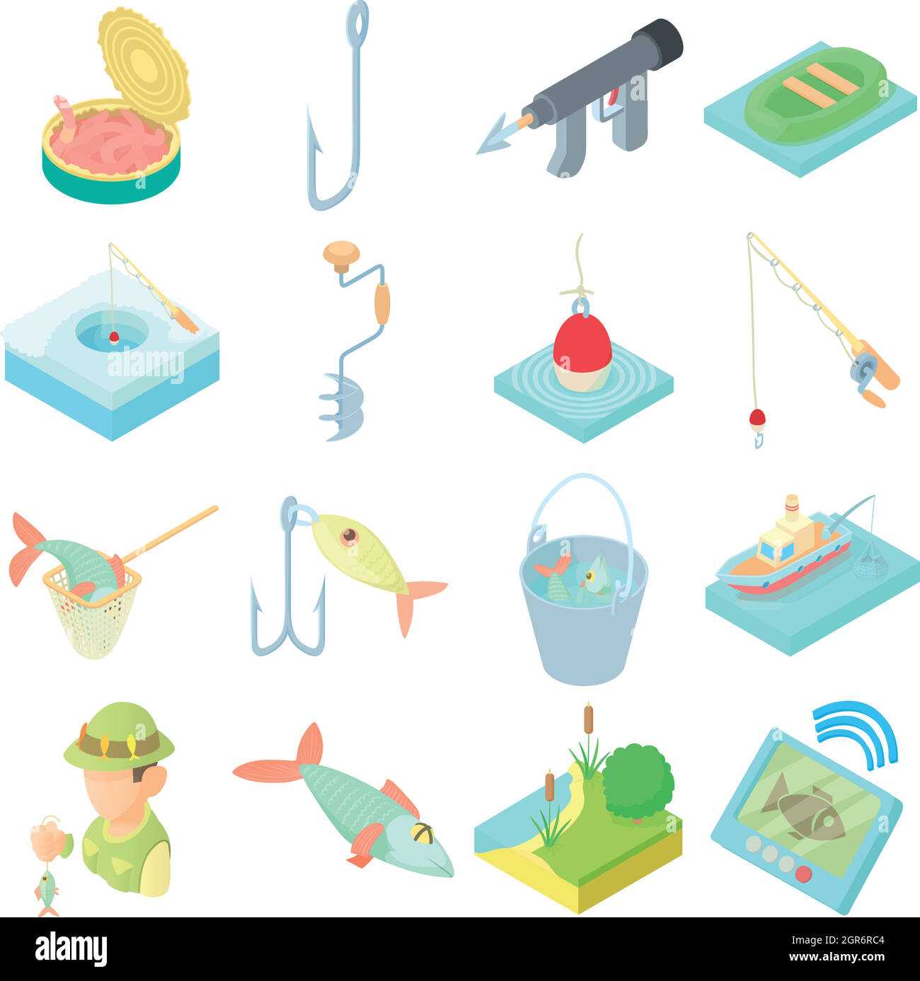 Fishing rod spinning in Stock Vector Images - Alamy