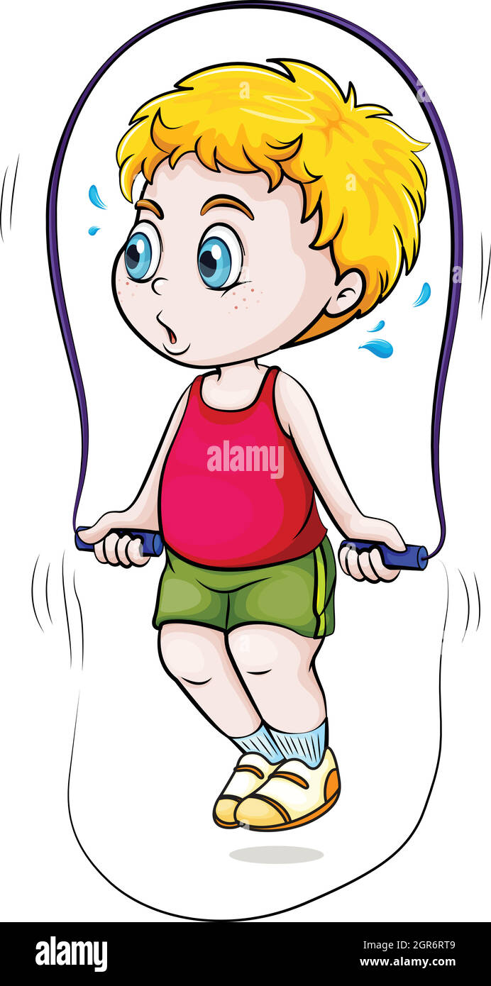 A young Asian boy playing skipping rope Stock Vector Image & Art - Alamy