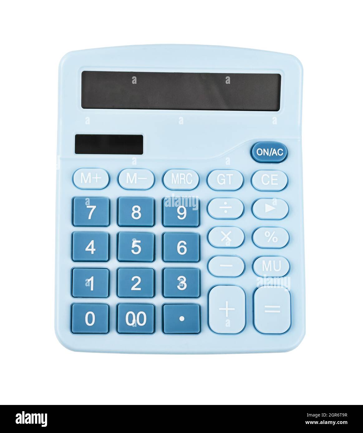 Calculator blue color isolated on white background, save clipping path ...