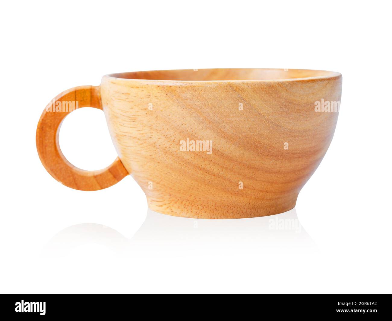 Wooden tea cup isolated on white background, Save clipping path Stock ...