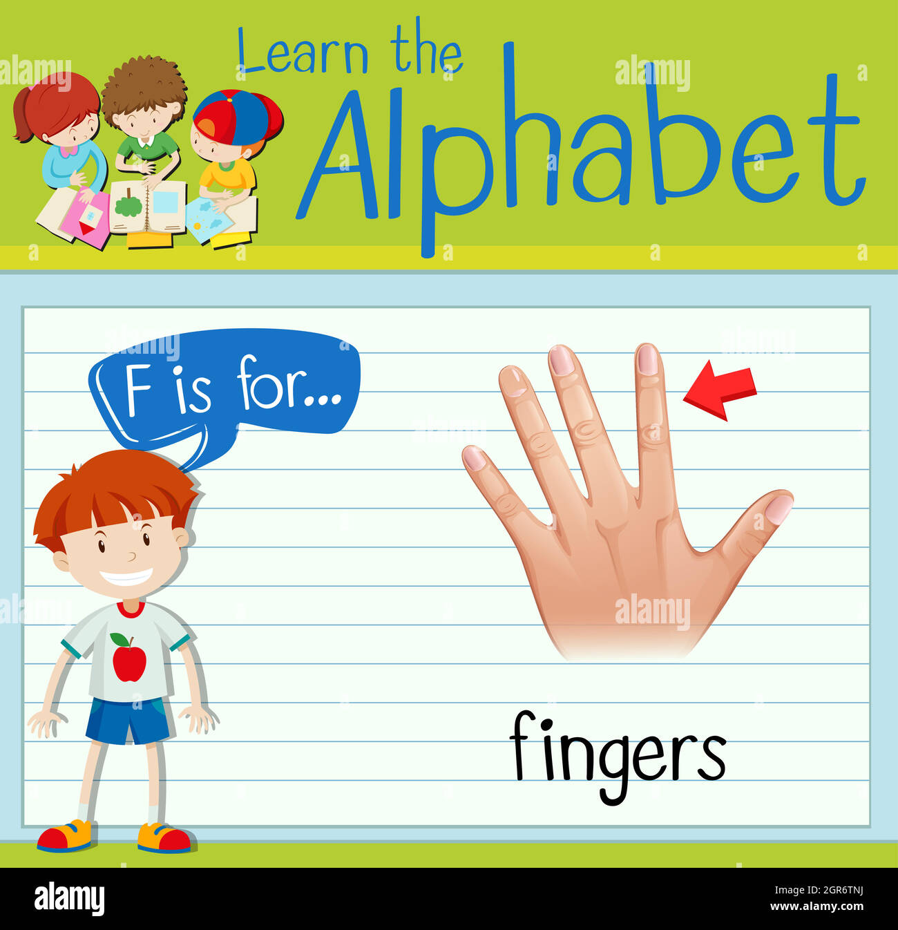 Flashcard letter F is for fingers Stock Vector Image & Art - Alamy
