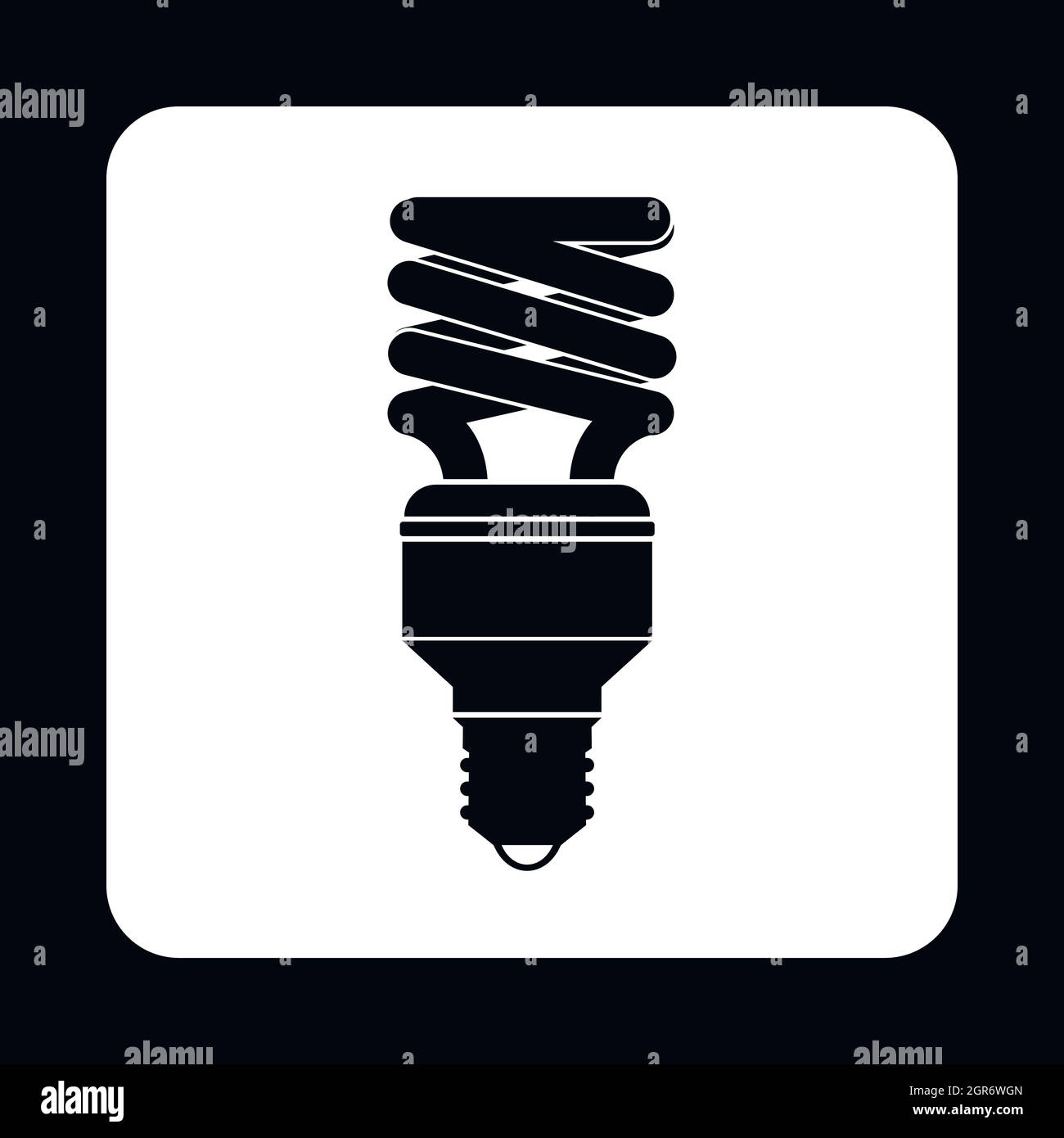 Fluorescent saving light bulb icon, simple style Stock Vector Image ...