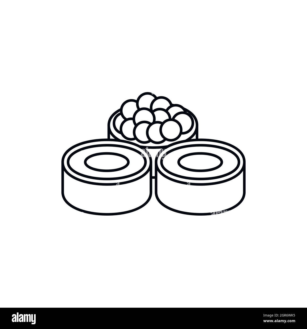 Sushi roll, japanese food icon, outline style Stock Vector Image & Art ...