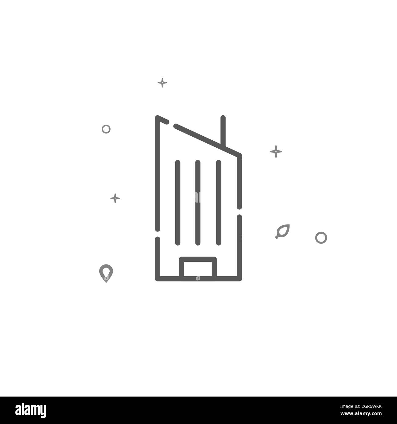 Skyscraper simple vector line icon. Building symbol, pictogram, sign ...