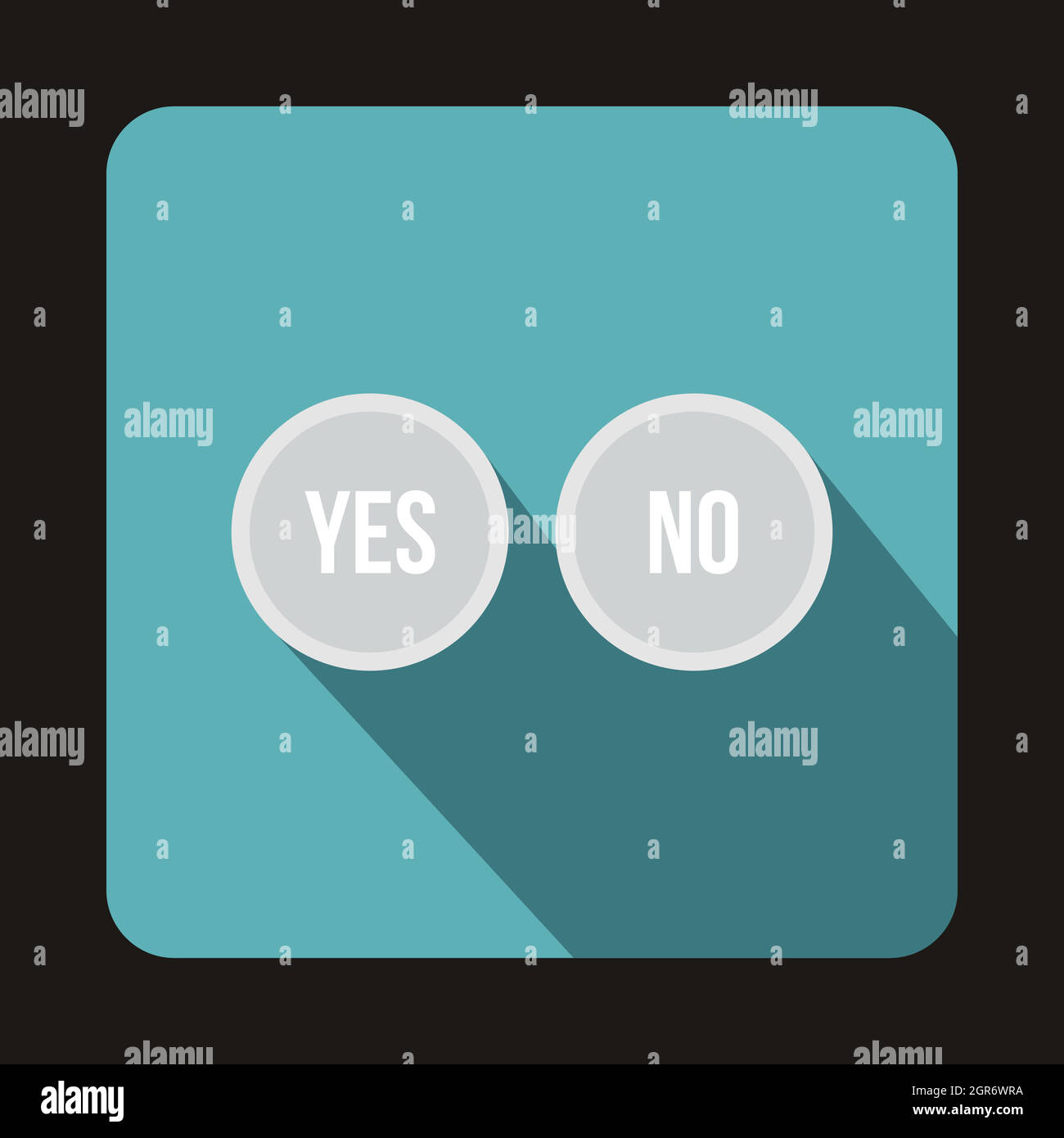White Yes and No buttons icon, flat style Stock Vector Image & Art - Alamy