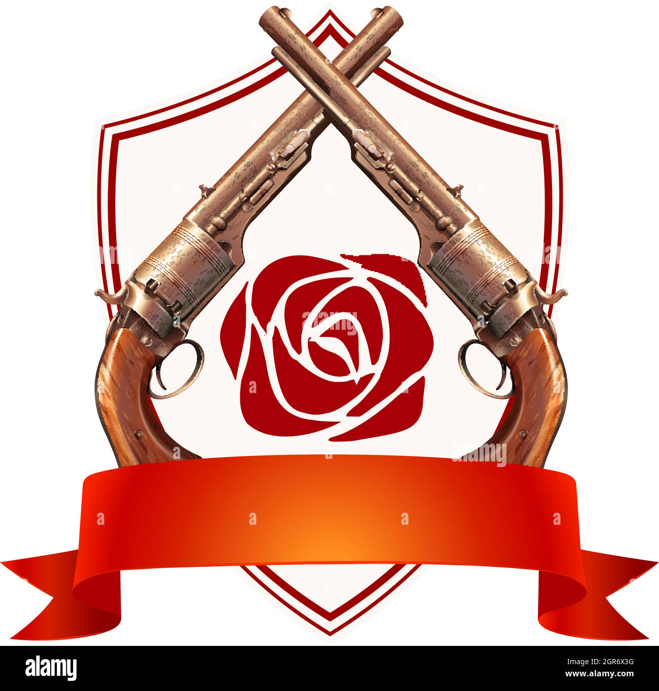 Vintage gun with banner design Stock Vector Image & Art - Alamy