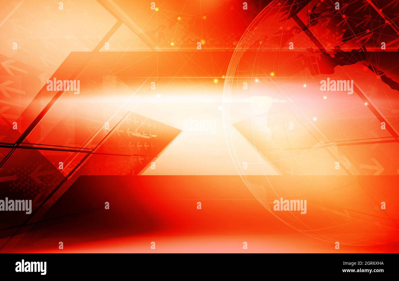 Graphical digital news background with arrows and an earth globe Stock ...