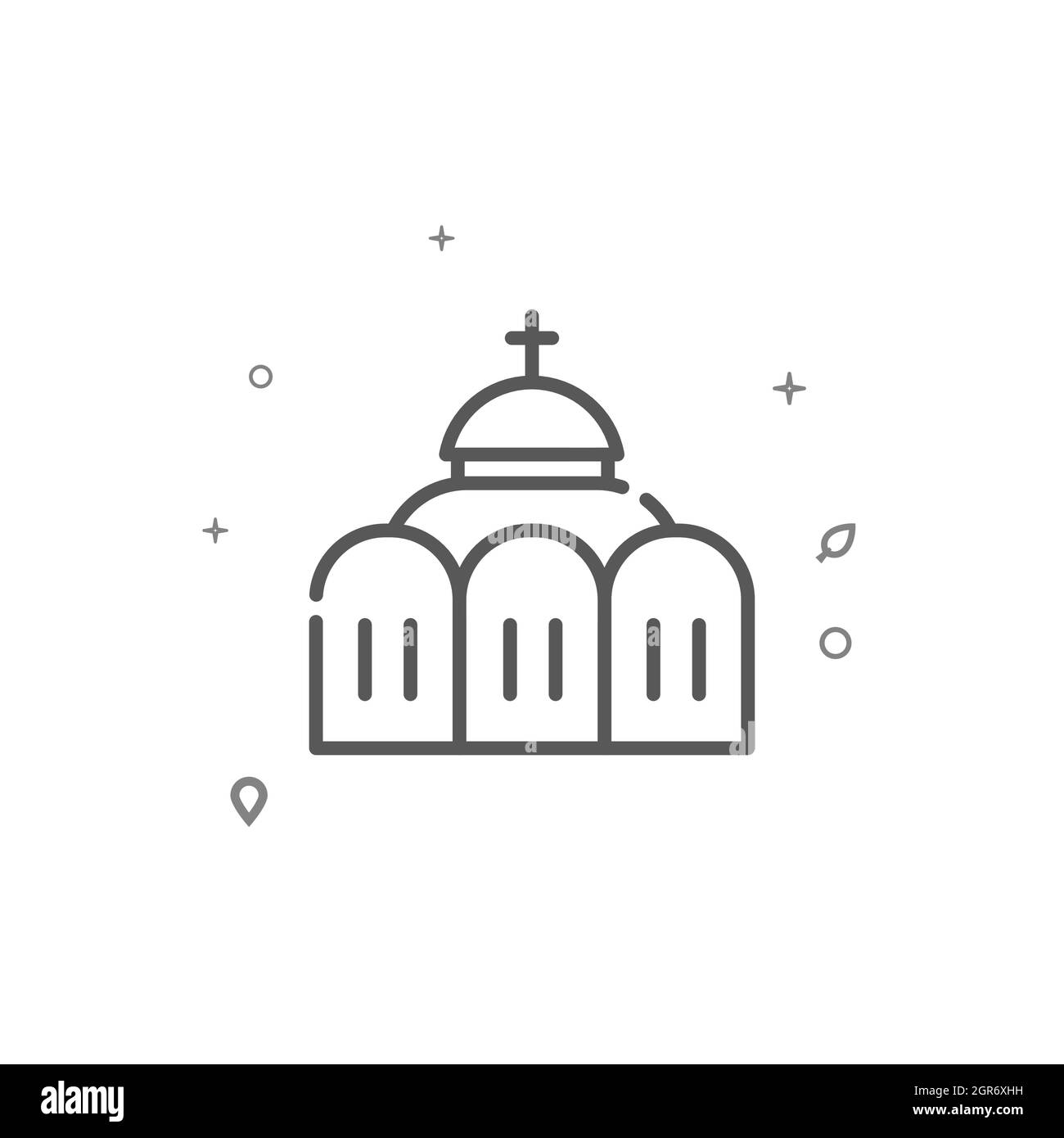 Orthodox church simple vector line icon. Building symbol, pictogram ...