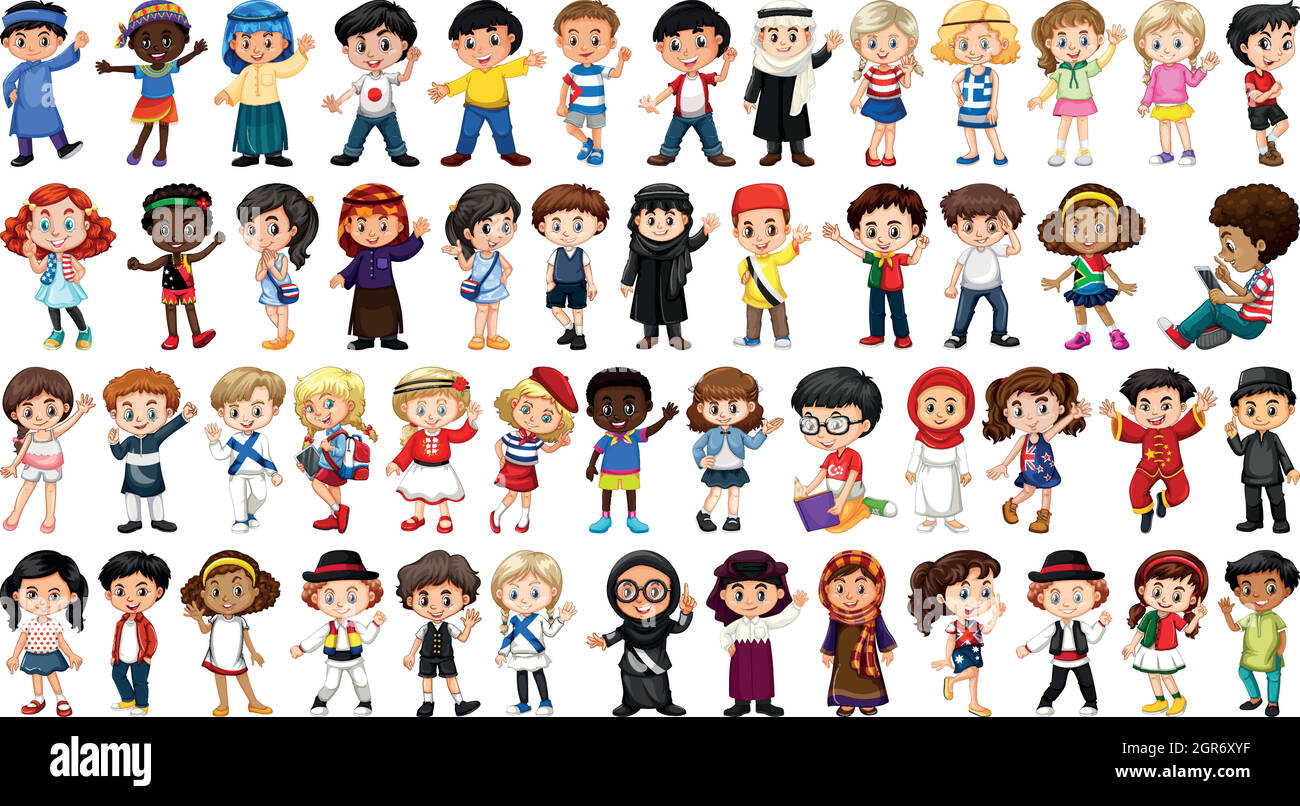 Set of international children character Stock Vector Image & Art - Alamy