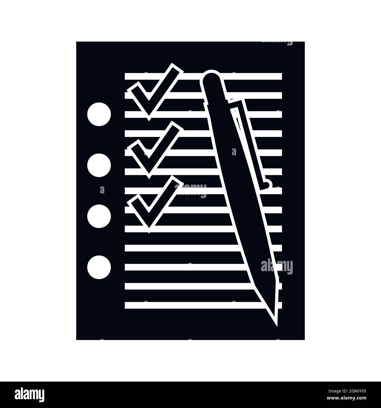 Document with plan and pen icon, simple style Stock Vector Image & Art ...