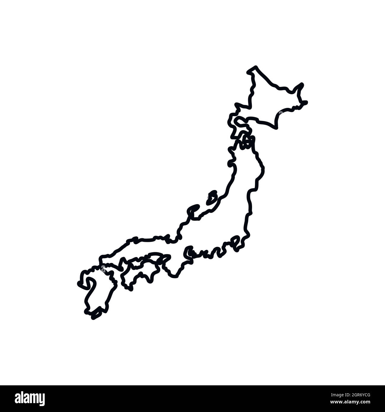 Japan map outline hi-res stock photography and images - Alamy