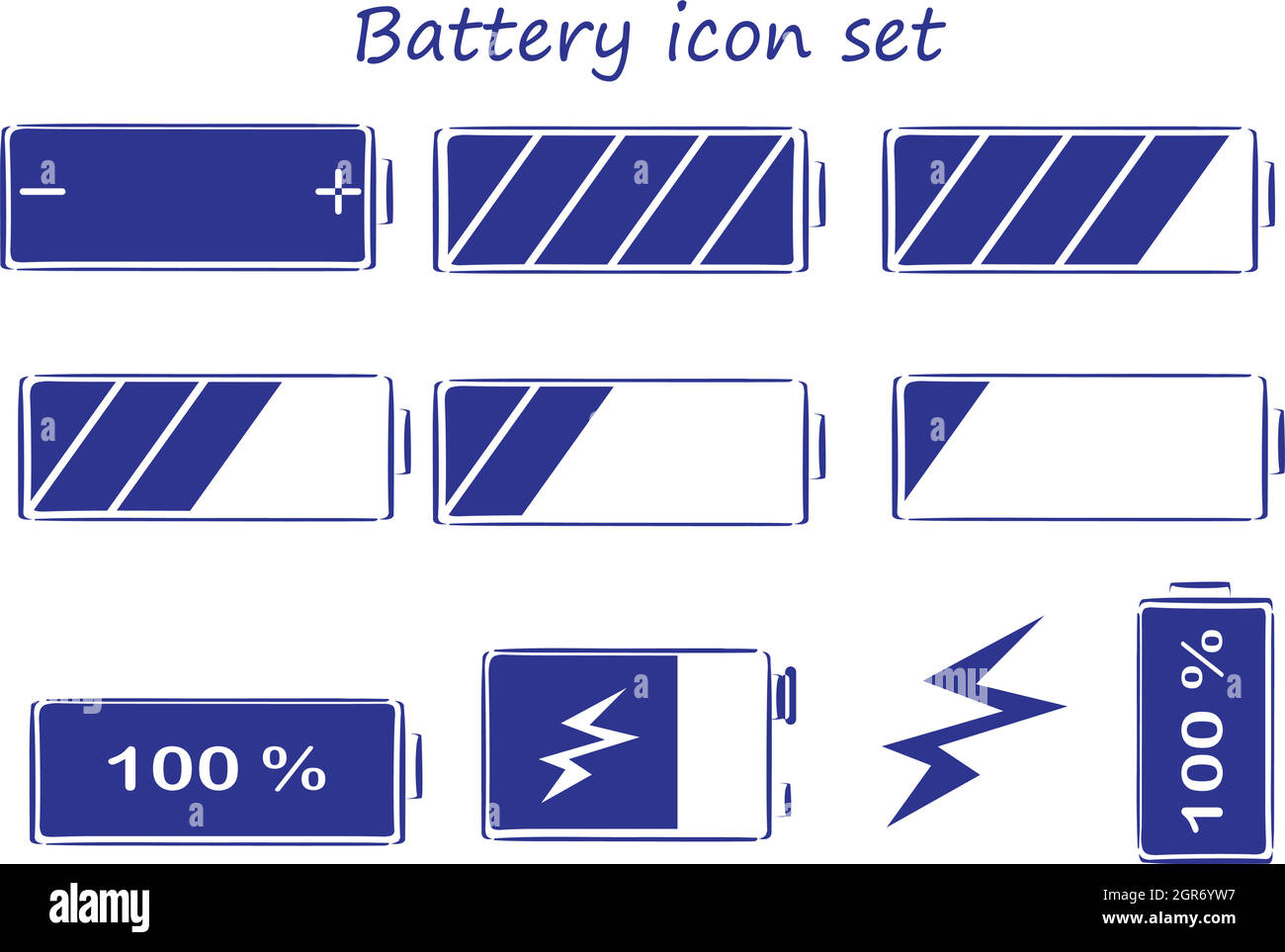Battery icon set Stock Vector Image & Art - Alamy