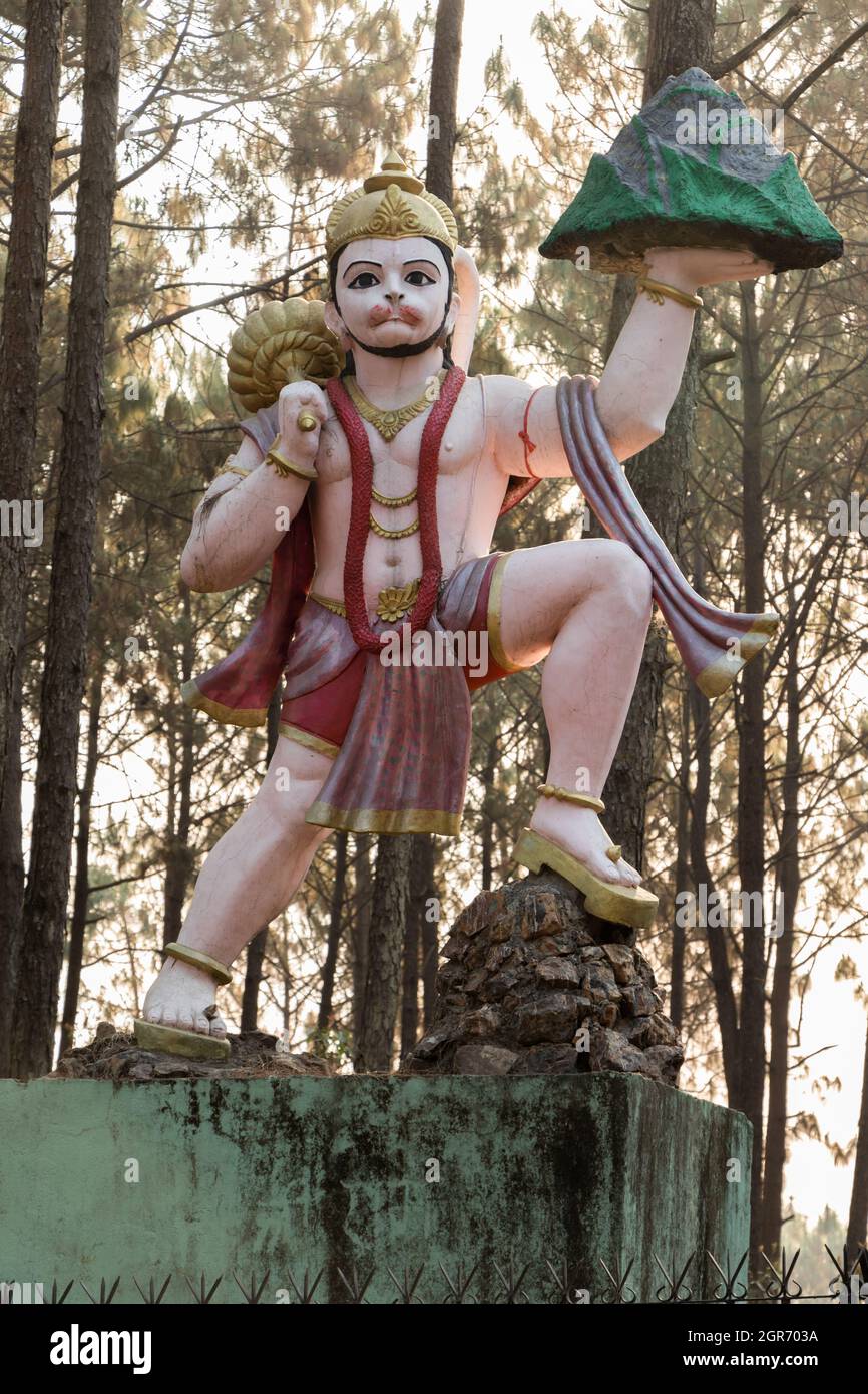 The statue of Lord Hanuman at Shreenagar, Tansen, Palpa Stock Photo - Alamy