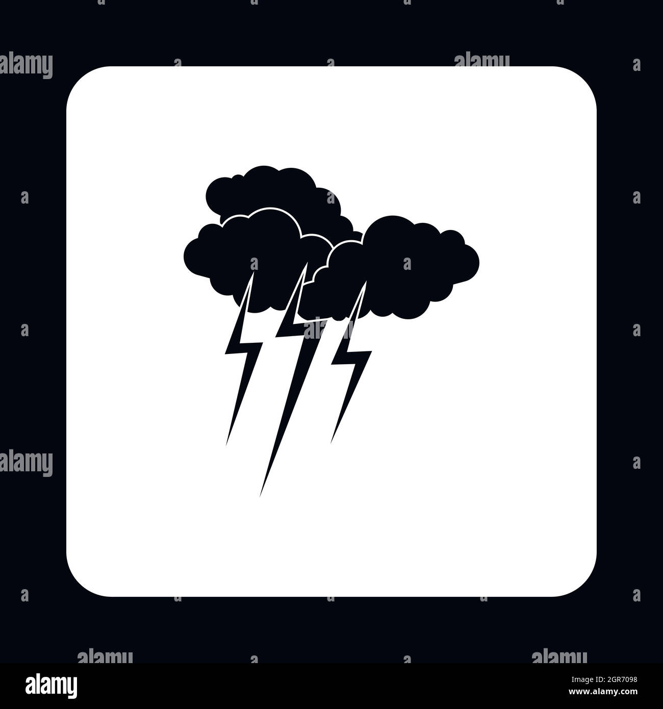 Clouds and lightning icon, simple style Stock Vector Image & Art - Alamy