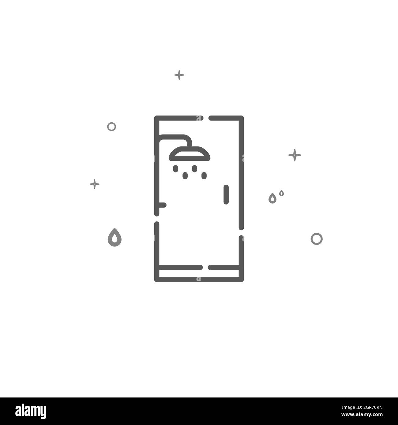 Shower cabin simple vector line icon. Plumbing symbol, pictogram, sign ...