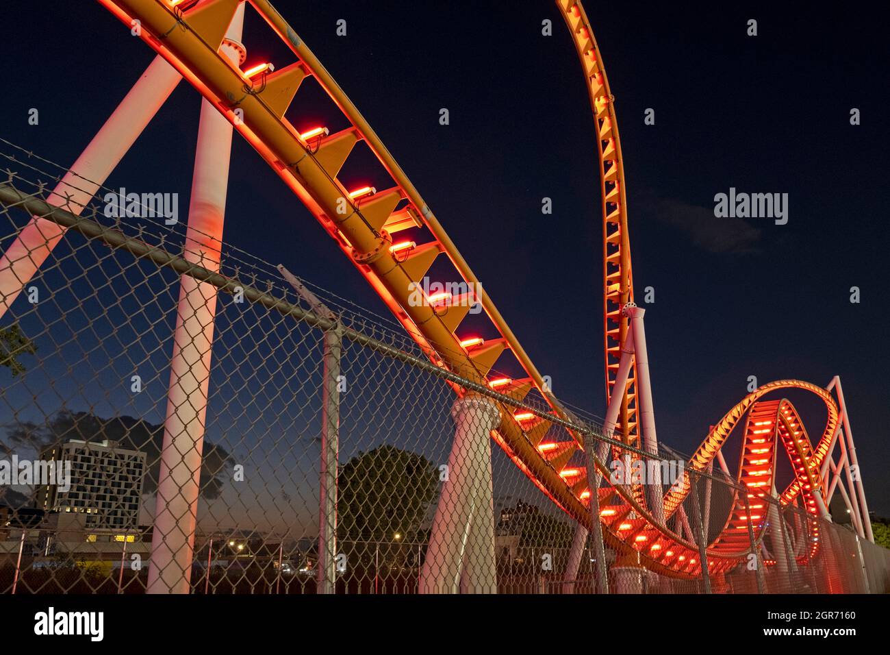 Night Image of the Thunderbolt Roller Coaster at Luna Park,Coney Island ...