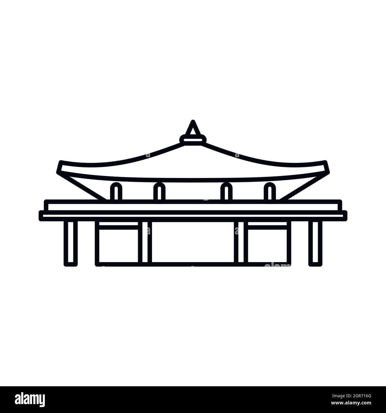 Japan building icon outline hi-res stock photography and images - Alamy
