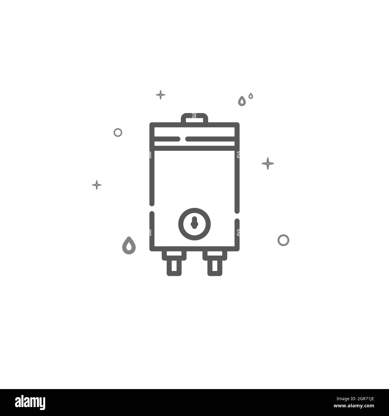 Electric boiler simple vector line icon. Plumbing symbol, pictogram ...