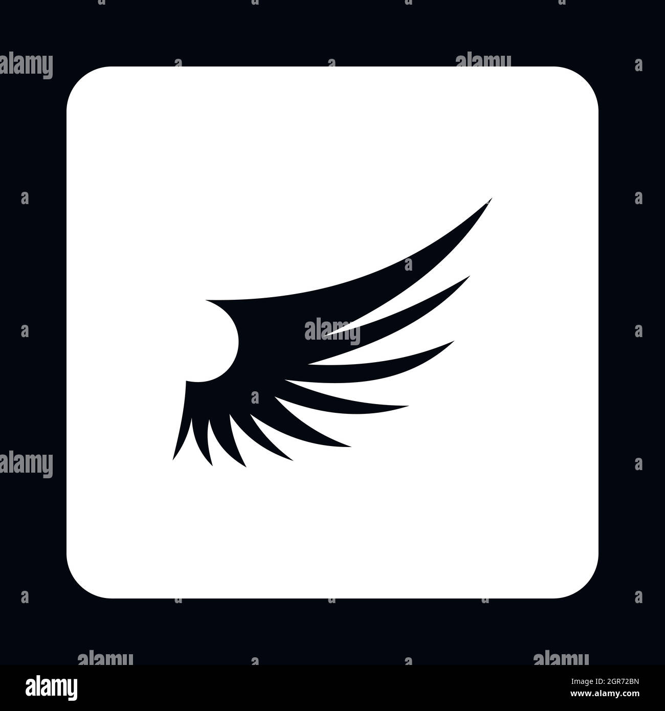 Long birds wing with feathers icon, simple style Stock Vector Image ...