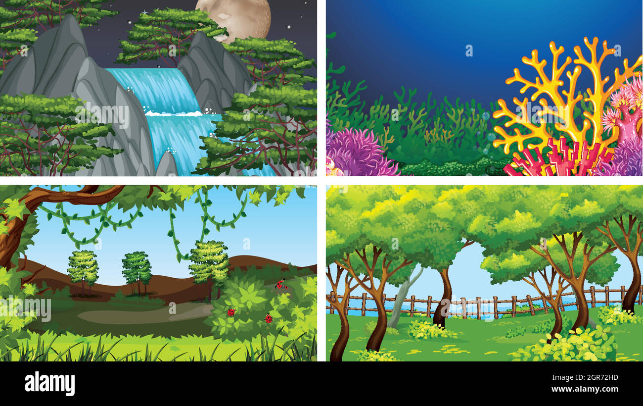 Set of scenes in nature setting Stock Vector Image & Art - Alamy