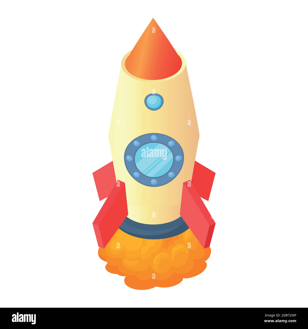 Rocket with two portholes icon, cartoon style Stock Vector Image & Art ...