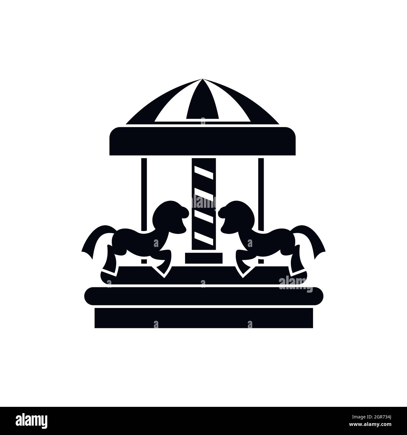 Carousel with horses icon, simple style Stock Vector Image & Art - Alamy