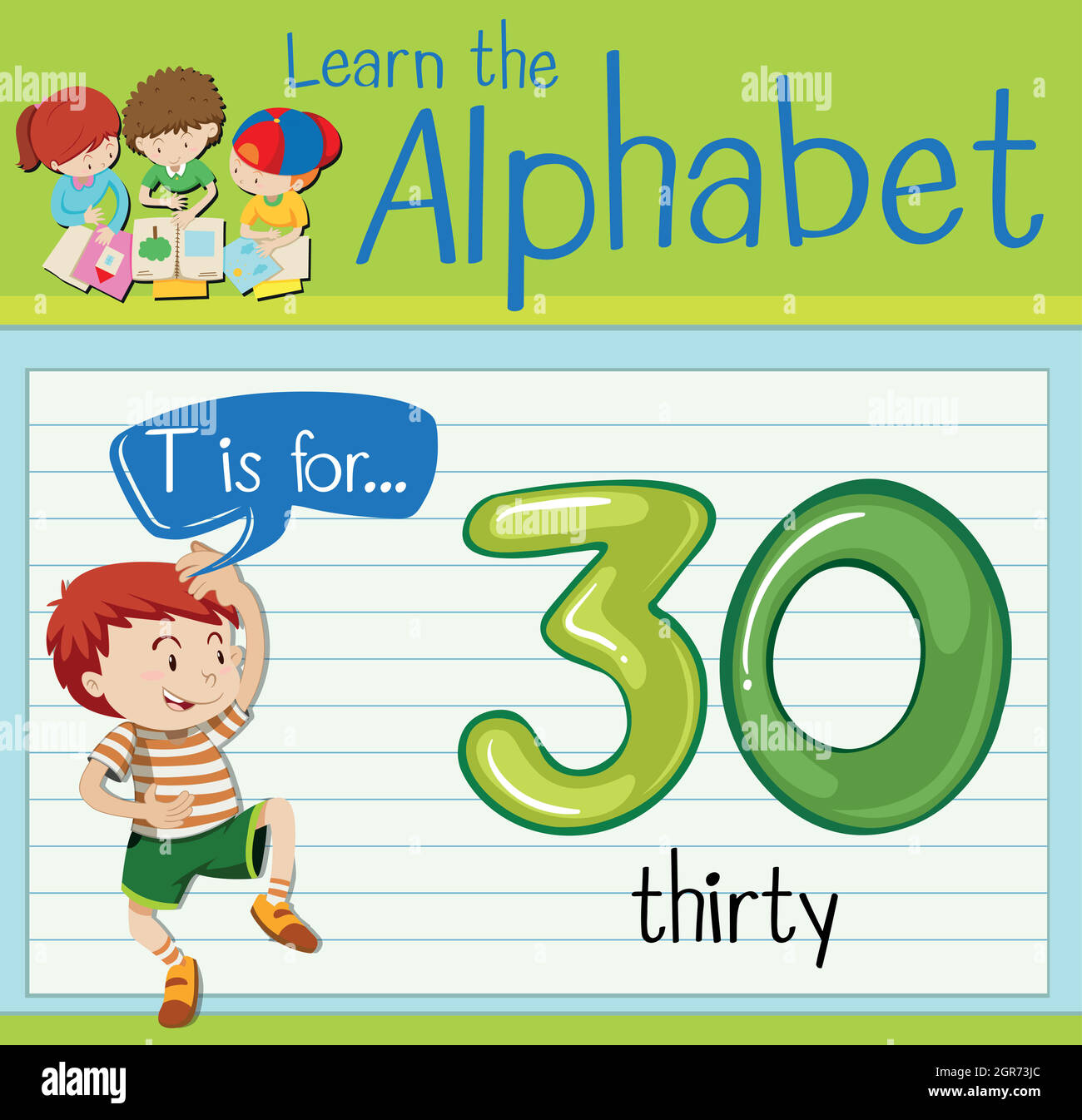 Flashcard letter T is for thirty Stock Vector Image & Art - Alamy