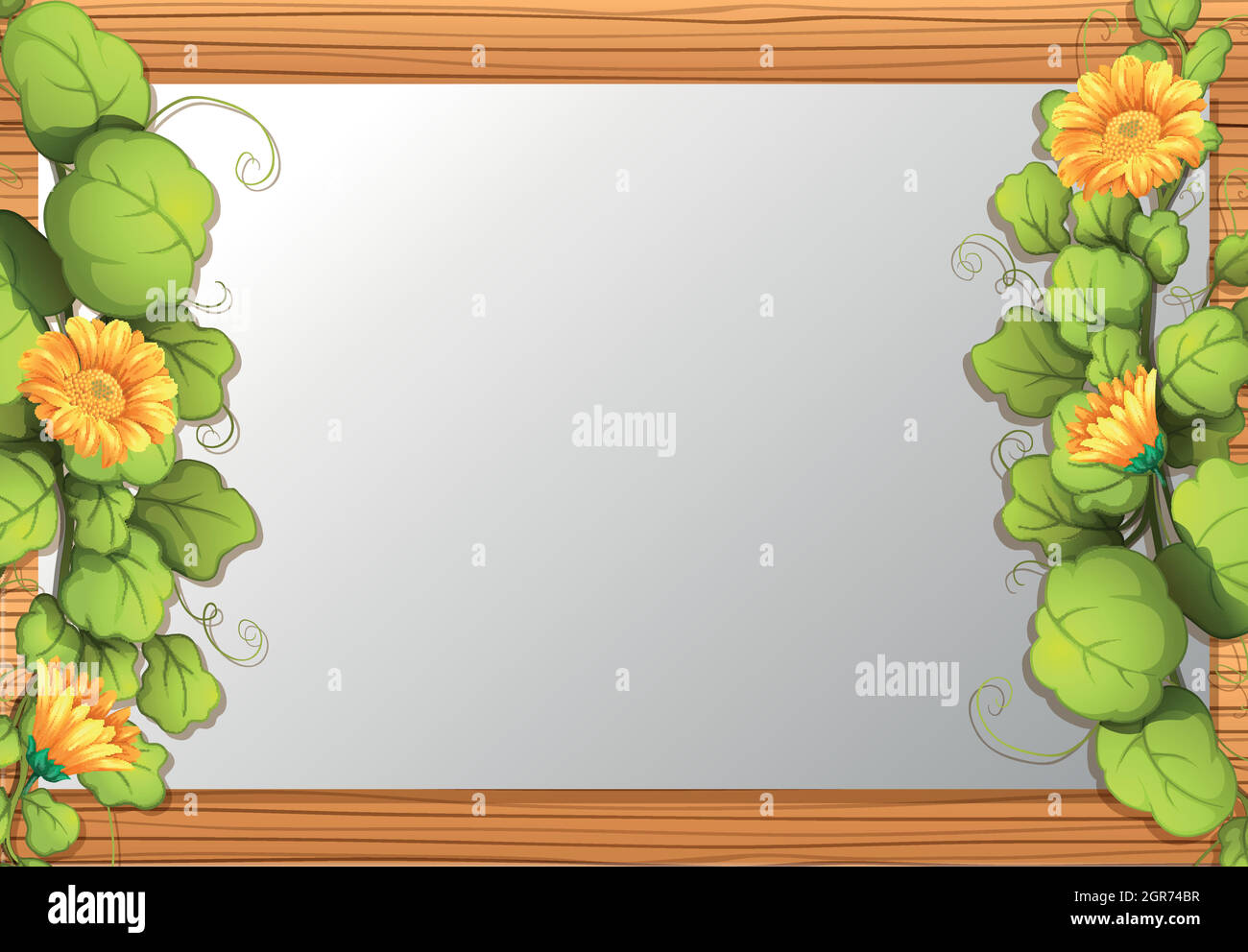 Yellow flower plant in Stock Vector Images - Alamy