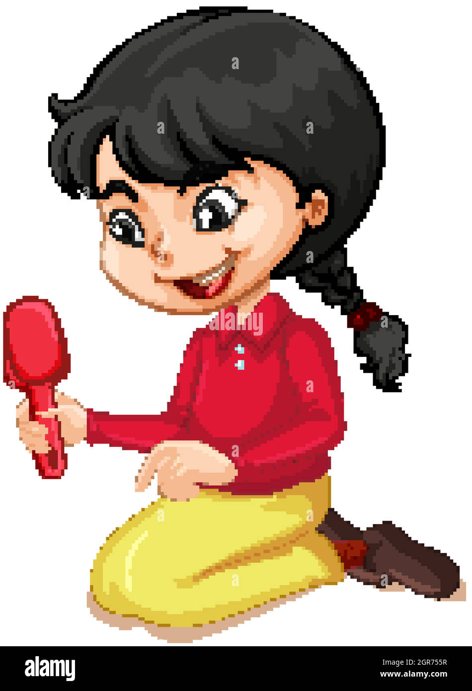 Red shirt girl cartoon Cut Out Stock Images & Pictures - Alamy