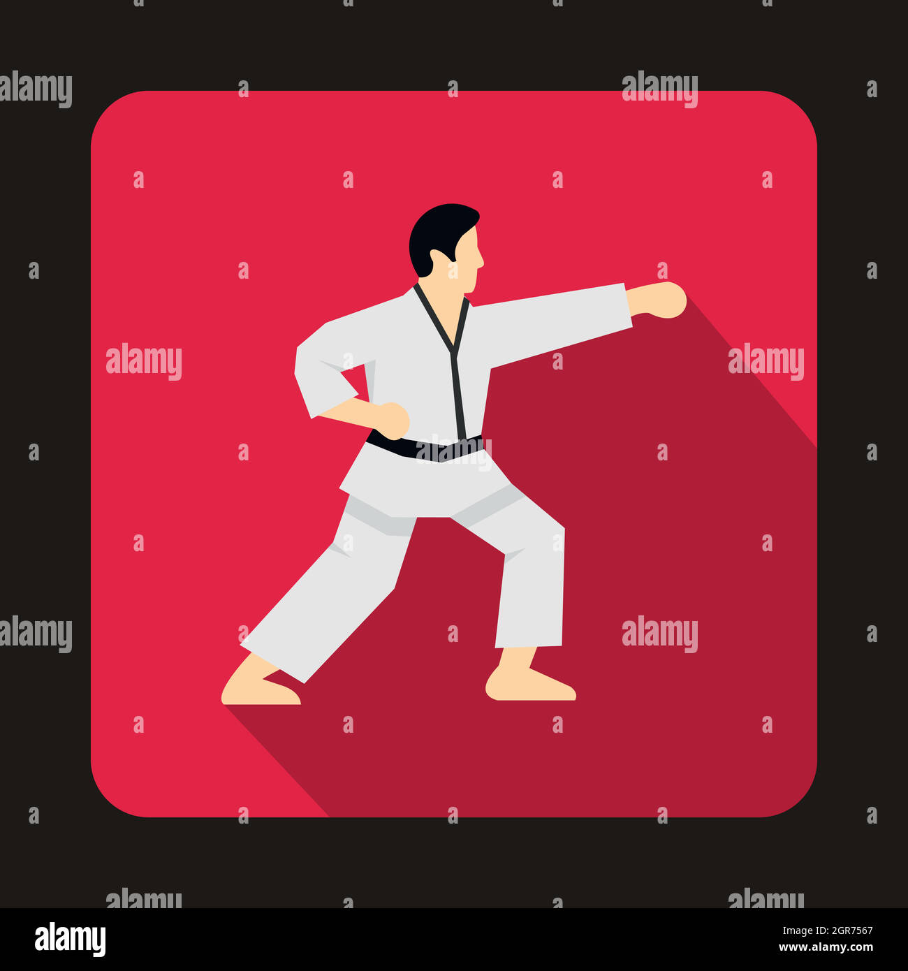Karate fighter icon, flat style Stock Vector Image & Art - Alamy