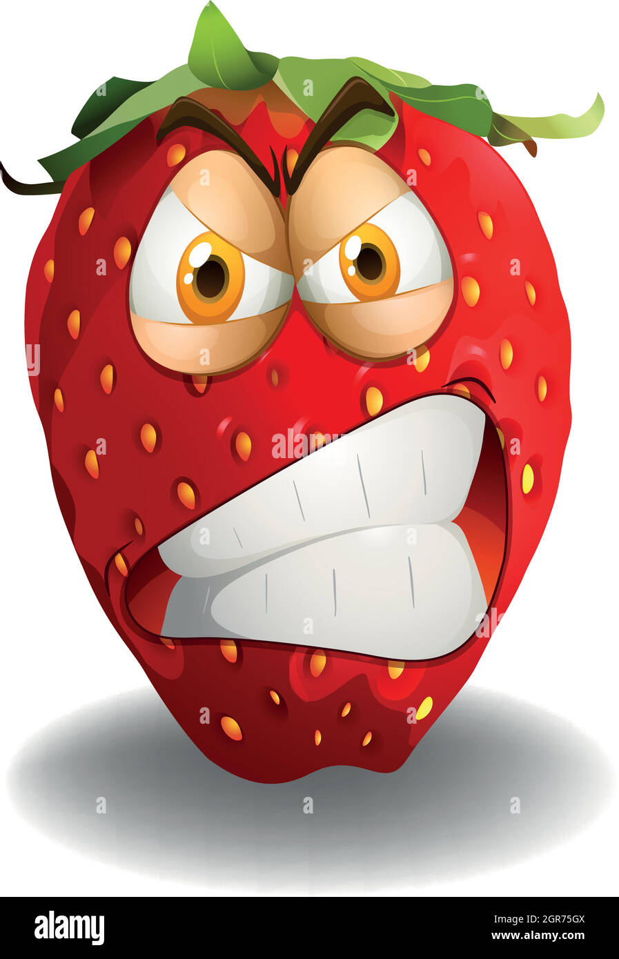 Cartoon Strawberries With Faces