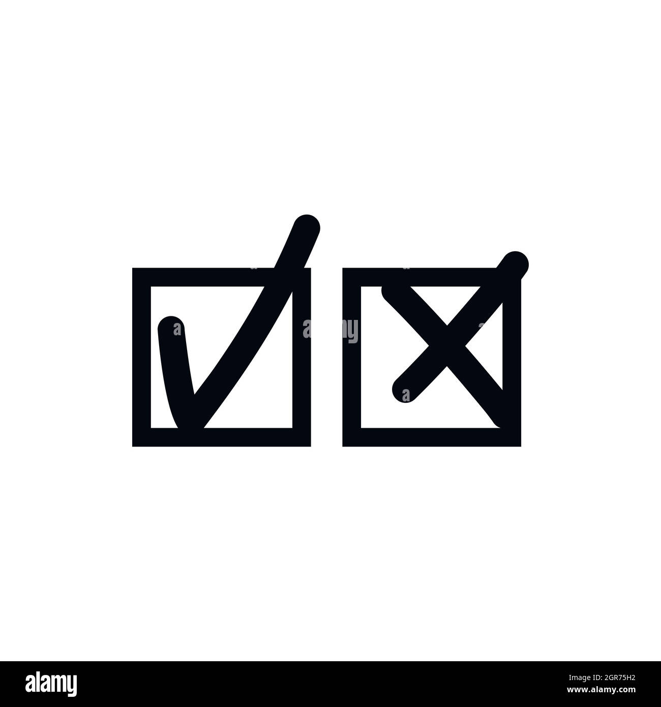 Checkmark to accept and refusal icon, simple style Stock Vector Image ...