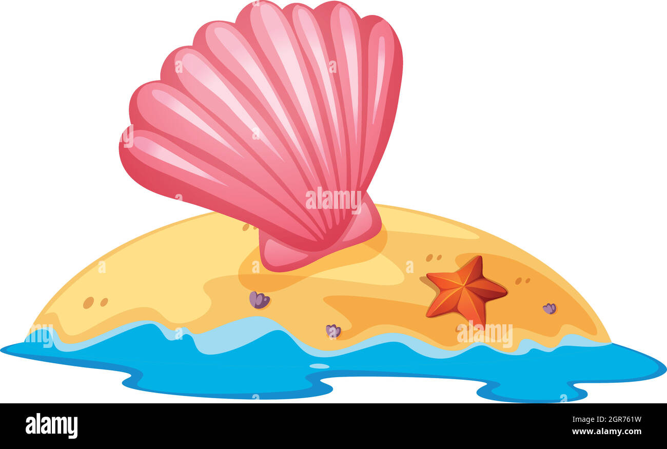 Pink shell on island Stock Vector Image & Art - Alamy