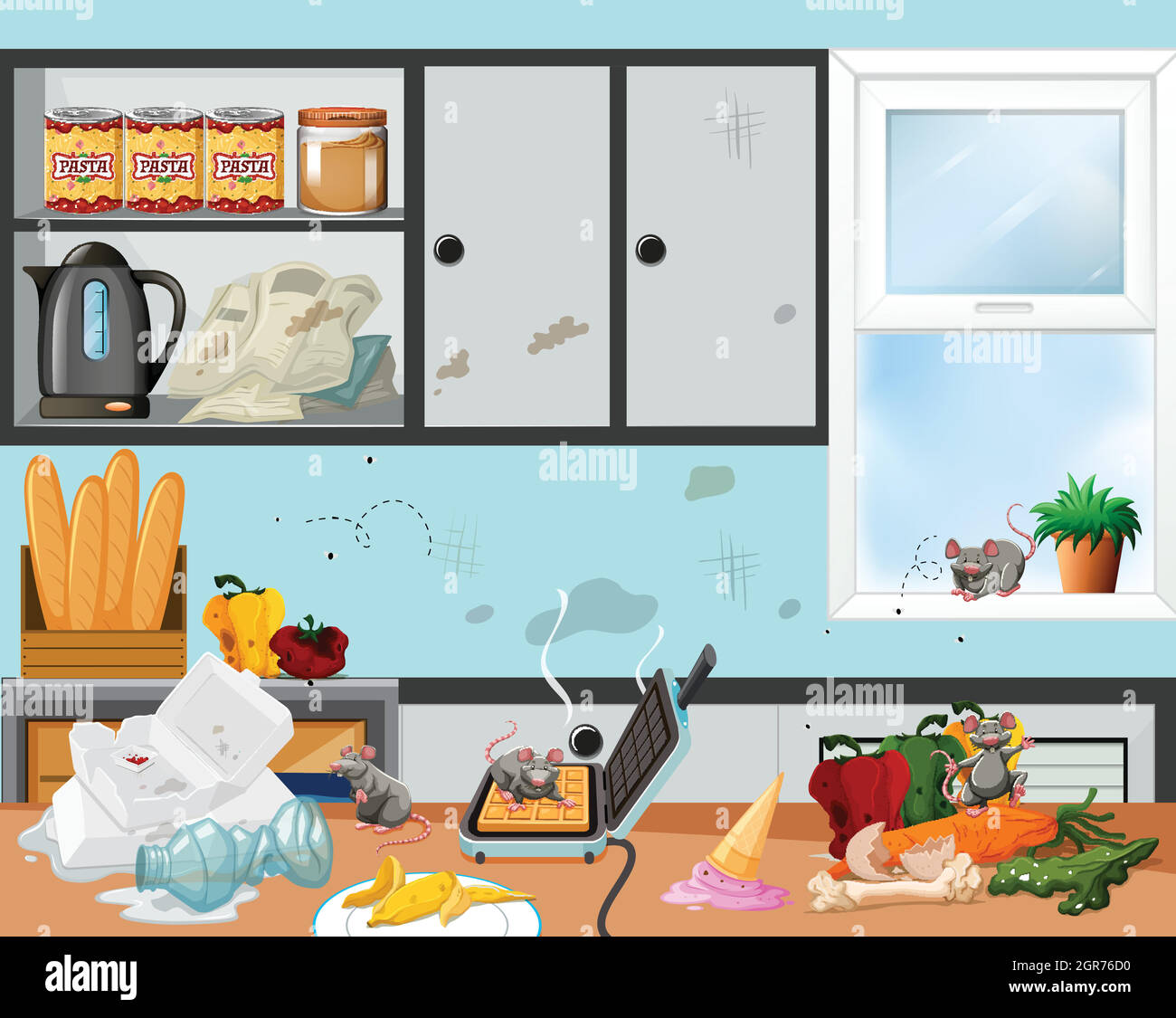 Kitchen trash Stock Vector Images - Alamy