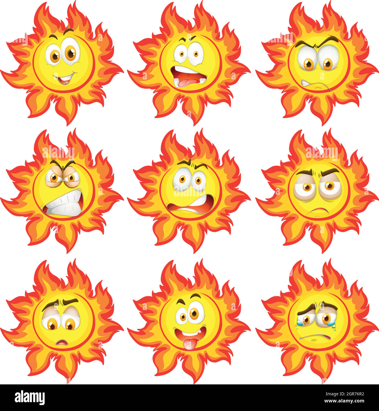 Sun with different facial expressions Stock Vector Image & Art - Alamy