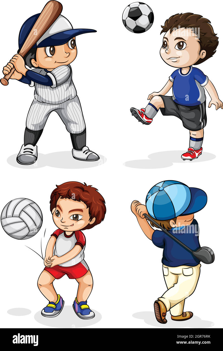 Male kids engaging in different activities Stock Vector Image & Art - Alamy