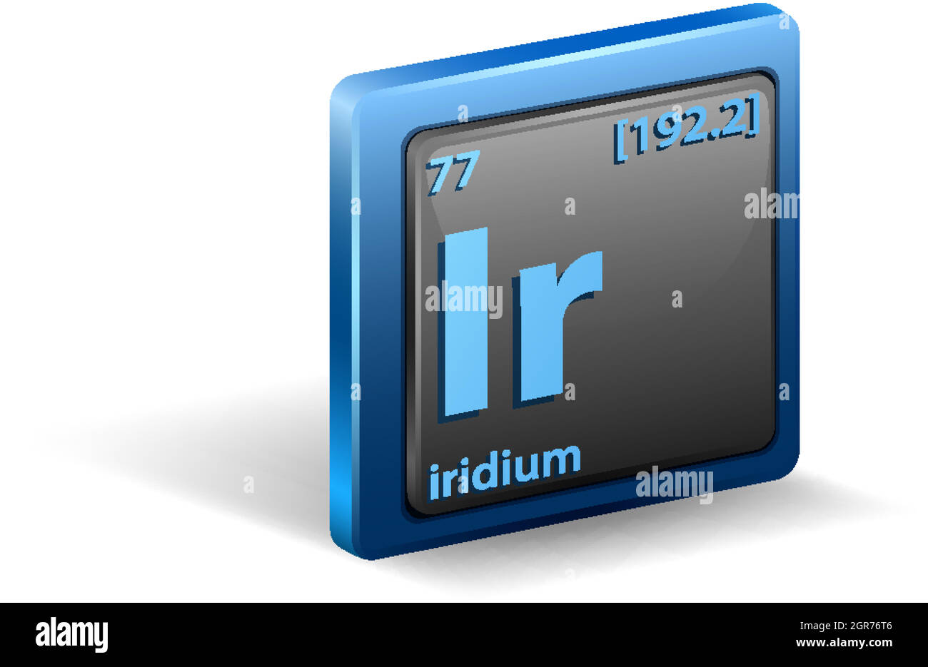 Iridium chemical element. Chemical symbol with atomic number and atomic ...