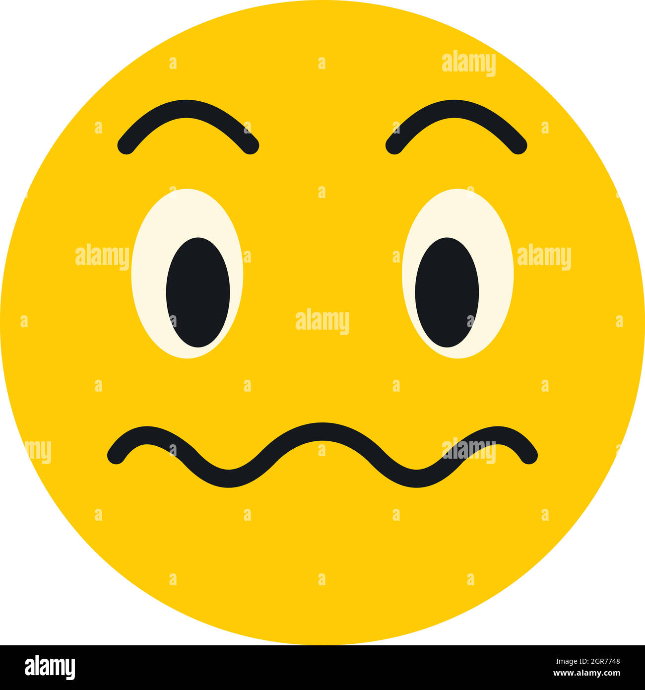 Puzzled emoticon icon, flat style Stock Vector Image & Art - Alamy
