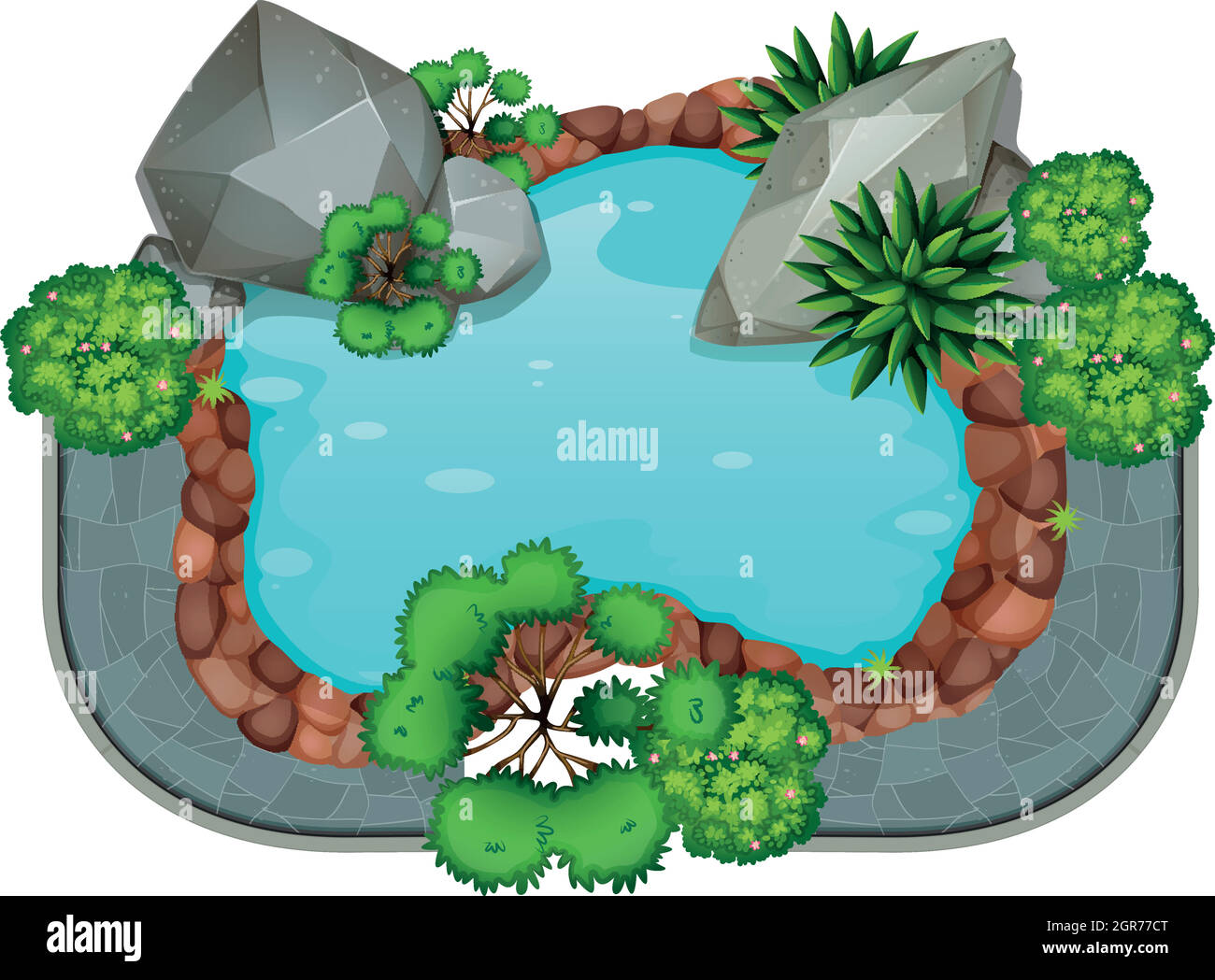 An isolated of pond Stock Vector Image & Art - Alamy