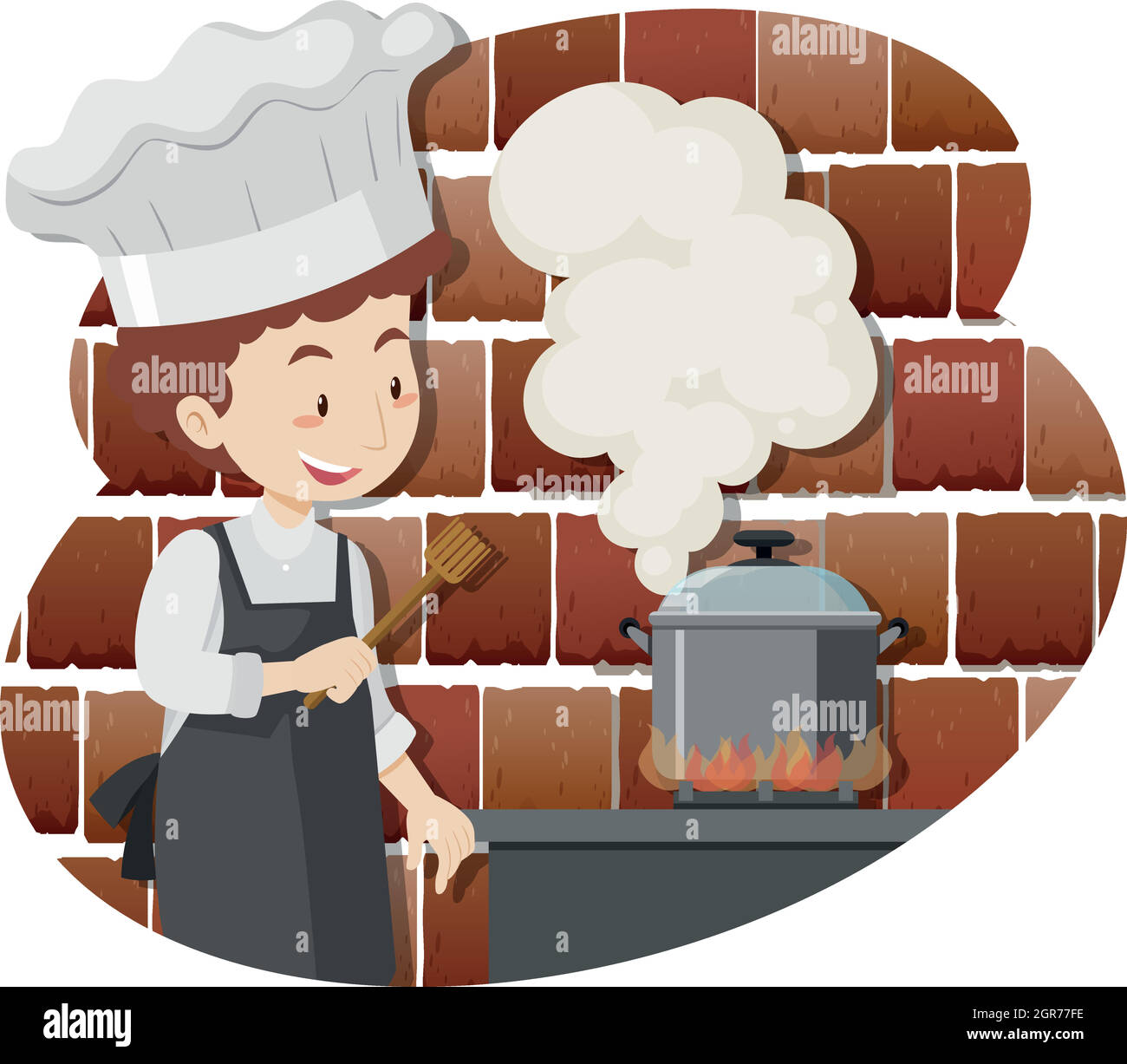 A Professional Chef Cooking Food Stock Vector Image & Art - Alamy