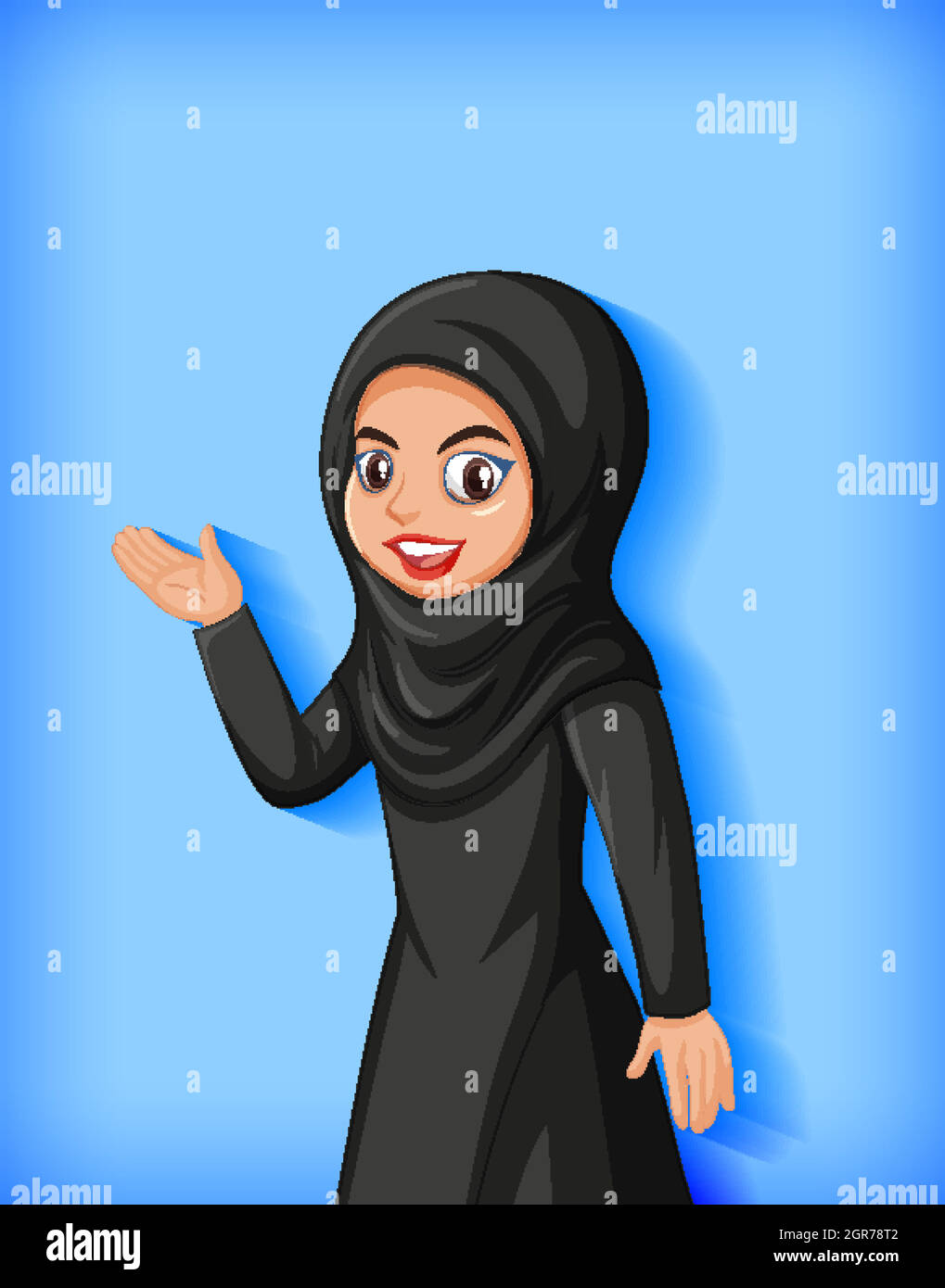 Beautiful arabic lady cartoon character Stock Vector Image & Art - Alamy