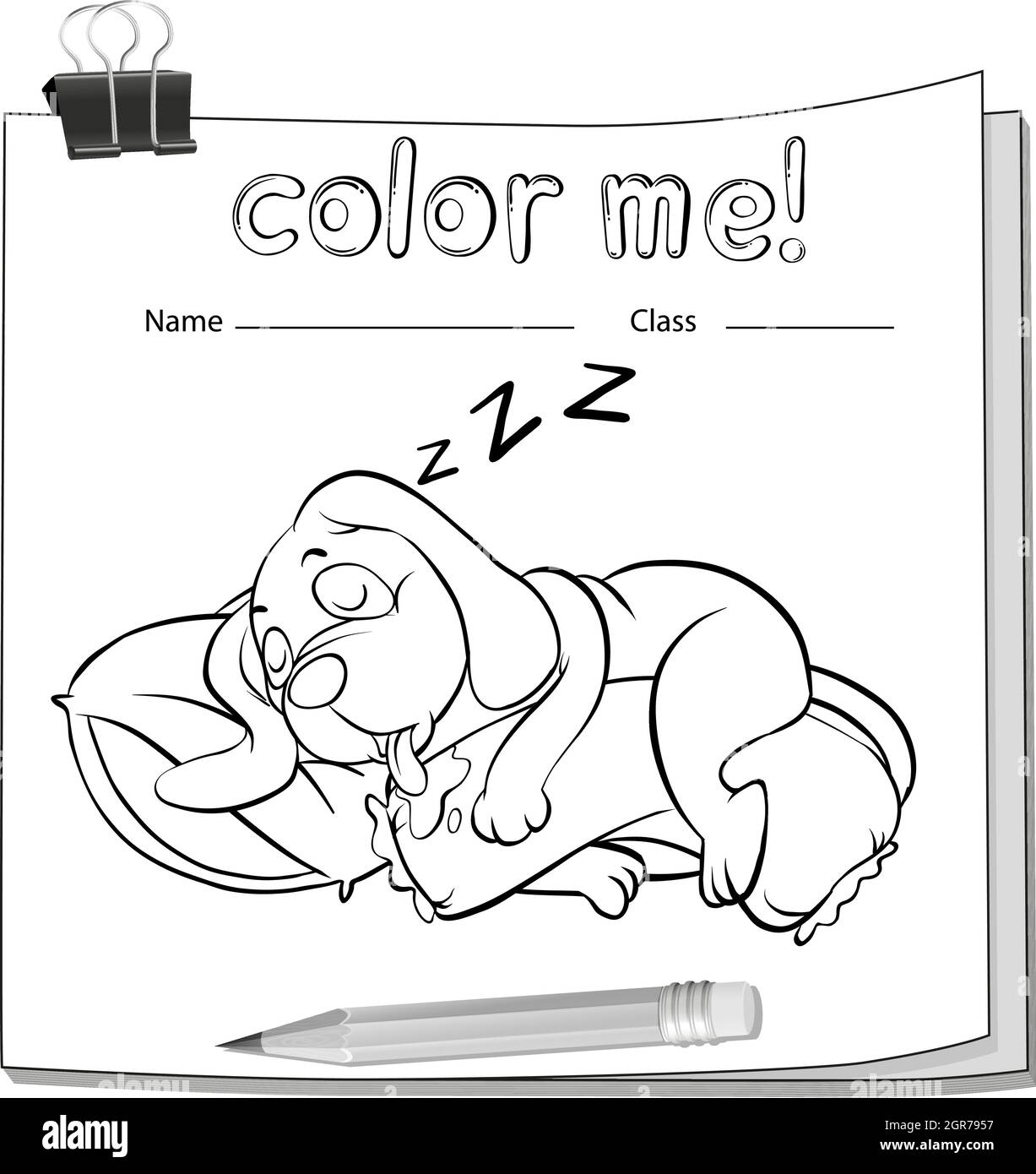 Dog coloring sheet Stock Vector Images - Alamy