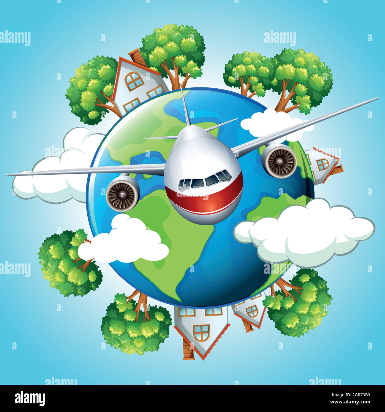 Airplane flying out of the world Stock Vector Image & Art - Alamy